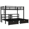 Isabelle & Max™ Full XL over Twin & Twin Triple Bunk Bed with Drawers, Multi-Functional Metal ...